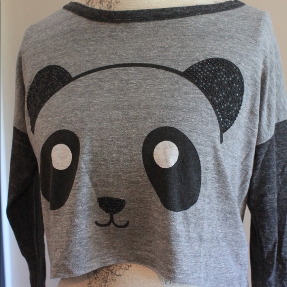 Tops | Panda Croptop | Poshmark